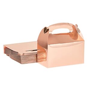 juvale 24 pack rose gold gable boxes for baby shower, wedding, birthday themed party favors (6.2 x 3.5 x 3.6 in)