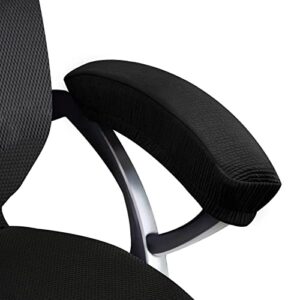 trycooling 2 pcs polyester removable durable machine washable office chair armrest slipcovers covers (length-30cm) (black)