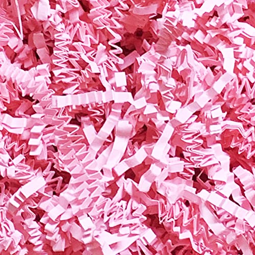 Worlds Crinkle Cut Paper Shred Filler for Packing and Gift Wrap Basket Filler Colored Crinkle Paper 8OZ Light Pink