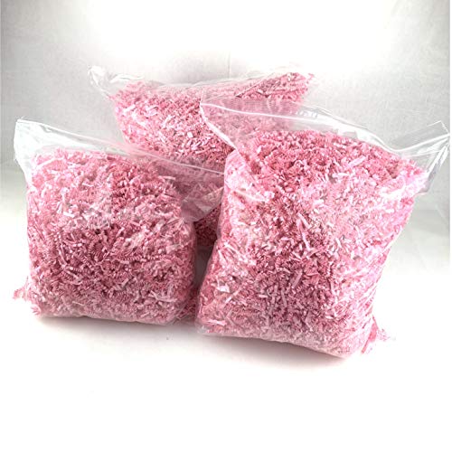 Worlds Crinkle Cut Paper Shred Filler for Packing and Gift Wrap Basket Filler Colored Crinkle Paper 8OZ Light Pink