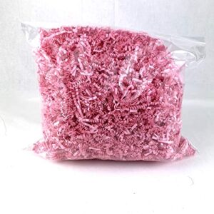 Worlds Crinkle Cut Paper Shred Filler for Packing and Gift Wrap Basket Filler Colored Crinkle Paper 8OZ Light Pink