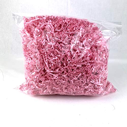 Worlds Crinkle Cut Paper Shred Filler for Packing and Gift Wrap Basket Filler Colored Crinkle Paper 8OZ Light Pink