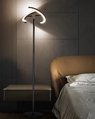 Floor Lamps for Living Room,SIBRILLE Modern Stepless Dimmable Standing Lamp 3000-6000K,20W LED Rotatable Reading Standing Light,Touch&Remote Control Uplighter Floor Lamp for Living Room Bedroom Office