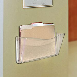 Azar Displays 250035 Clear Single Pocket Wall File with double-sided adhesive tape, 4 pack