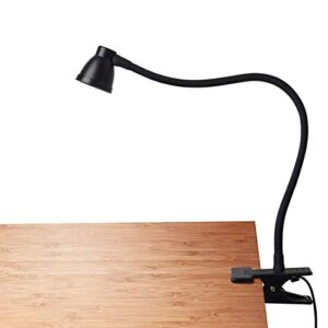 cesunlight clamp desk lamp, clip on reading light, 3000-6500k adjustable color temperature, 6 illumination modes, 10 led beads, ac adapter and usb cord included (black)