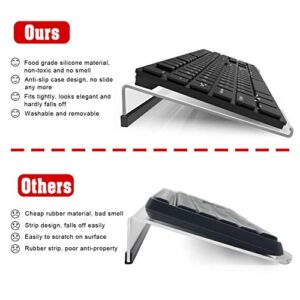 KOTEMON Acrylic Tilted Computer Keyboard Stand for Ergonomic Typing, Keyboard Tray Holder with Silicone Non-Slip Case, Clear