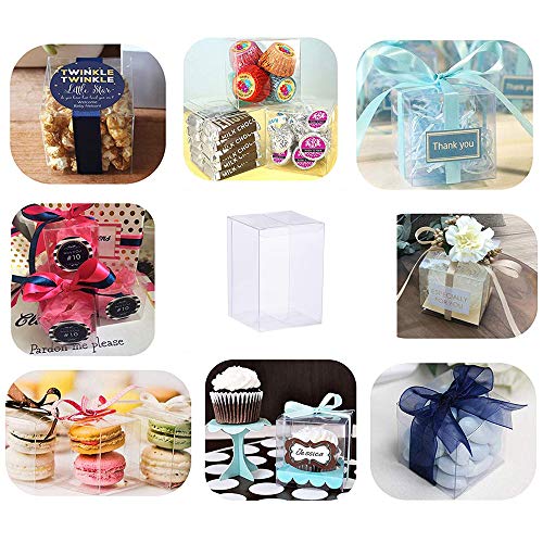 YOZATIA 12PCS Transparent Boxes 3 x 3 x 6 inch, Candy Box, Clear Favor Boxes Gift Boxes for Wedding, Party and Baby Shower Favors