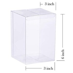 YOZATIA 12PCS Transparent Boxes 3 x 3 x 6 inch, Candy Box, Clear Favor Boxes Gift Boxes for Wedding, Party and Baby Shower Favors