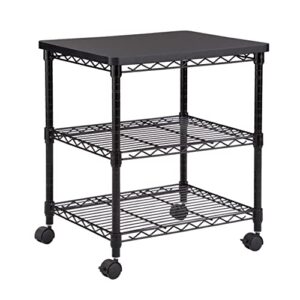 safco products deskside wire machine stand 5207bl, holds up to 200 lbs.,black