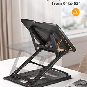 HUANUO Adjustable Laptop Stand for Desk, Adjustable Height Laptop Riser - Easy to Sit or Stand with 9 Adjustable Angles, Portable Computer Stand Fits 15.6 Inch Laptop & Notebook