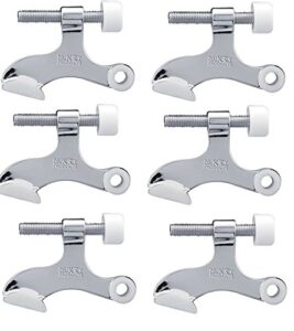 nuk3y hinge pin heavy duty adjustable door stop (6 pack, chrome)