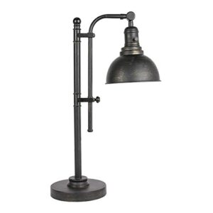 vonluce industrial table lamp black, rustic desk lamp task lamp in antiqued bronze finish, vintage table lamp for reading living room farmhouse office, etl. (25”-29”)