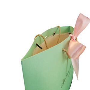 AKA Sorority Paraphernalia Large Gift Bags with Handles- 14x11x4 inch Kraft Paper with Bow Ribbon (2-Pack)