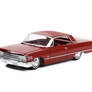 1963 Chevy Impala Sport Coupe Red w/Red Interior Vintage Ad Cars Series 7 1/64 Diecast Model Car by Greenlight 39100 A