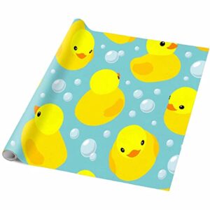 InterestPrint Gift Wrapping Paper 58"x 23" for Birthday, Baby Shower, Wedding Yellow Ducks (1 Roll)