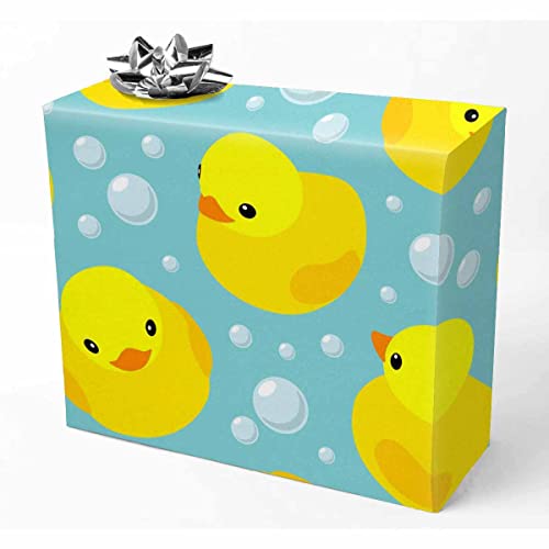 InterestPrint Gift Wrapping Paper 58"x 23" for Birthday, Baby Shower, Wedding Yellow Ducks (1 Roll)