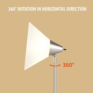 HonoDing Floor Lamp Standing Lamp Adjustable Head Arcylic Shade Floor Lamps for Living Room/Office/Bedroom (Satin Nickel)