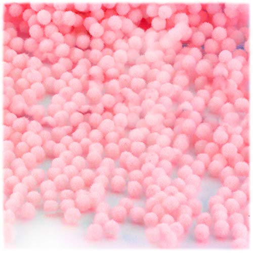 The Crafts Outlet Polyester Pom Poms, Solid Color, 5mm/0.20-inch, 200-pc, Light Pink