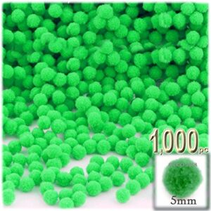 The Crafts Outlet Polyester Pom Poms, Solid Color, 5mm/0.20-inch, 200-pc, Light Pink