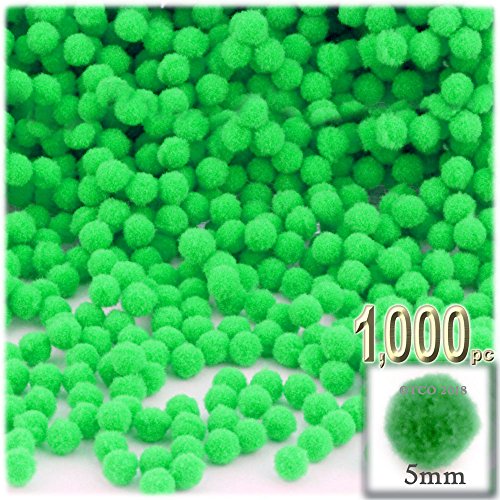 The Crafts Outlet Polyester Pom Poms, Solid Color, 5mm/0.20-inch, 200-pc, Light Pink