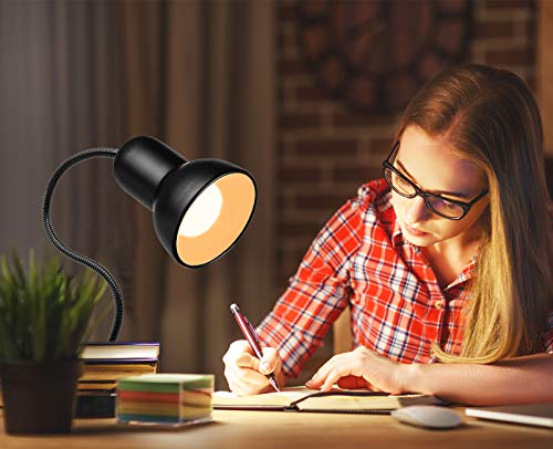 Desk lamp, 360°Rotation Clip on Lamp, Clip On Reading Light, Gooseneck Lamp-On Cable, Portable Clip on Light/Reading Book Light/Clamp Light, Eye-Caring Study clamp for Bedroom Office Home Lighting