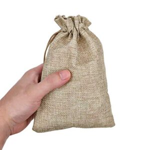 SumDirect 20Pcs 5x7inch Brown Linen Burlap Bag, Mini lightweight Gift Bags Breathable Pouches with Drawstring Packing Storage Jute Sacks for Wedding, Party, Birthday, DIY Craft…