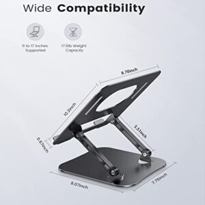 Orlian Laptop Stand Adjustable Computer Stand Sturdy Aluminum Laptop Stand for Desk Foldable Laptop Holder Portable Laptop Riser for 11–17-inch Laptop Notebook Tablet and More