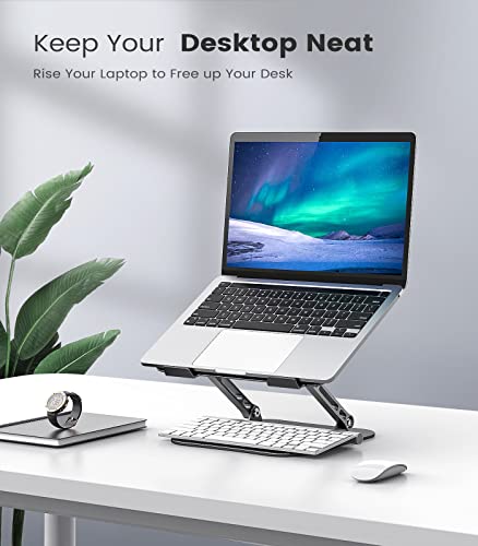 Orlian Laptop Stand Adjustable Computer Stand Sturdy Aluminum Laptop Stand for Desk Foldable Laptop Holder Portable Laptop Riser for 11–17-inch Laptop Notebook Tablet and More