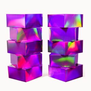 shansvye gift boxes, gift boxes with lids,8x8x4 inches, bridesmaid proposal boxes,gift boxes for presents, birthday, gift boxes bulks for wedding,graduation, party favor box (10, gradient purple)