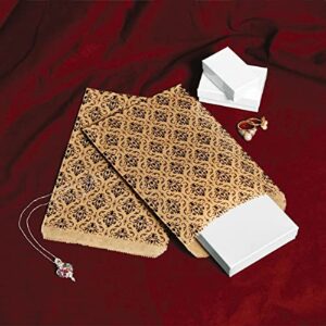 200 pcs Damask Paper Gift Bags Shopping Sales Tote Bags Brown with Black Damask Design (8 1/2" x 11") by 888 Display USA