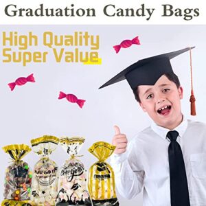 Bnsikun 100Pcs Graduation Cellophane Bag Graduation Treat Bags Candy Popcorn bags Cello Bag Party Favors Gifts Bags for Graduation Party Table Setting