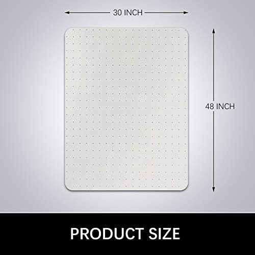 Kuyal Desk Chair Mat for Carpet, 30'' x 48'' Rectangle Transparent Mats for Chairs Good for Desks, Office and Home, Easy Glide, Protects Floors for Low and No Pile Carpeted Floors