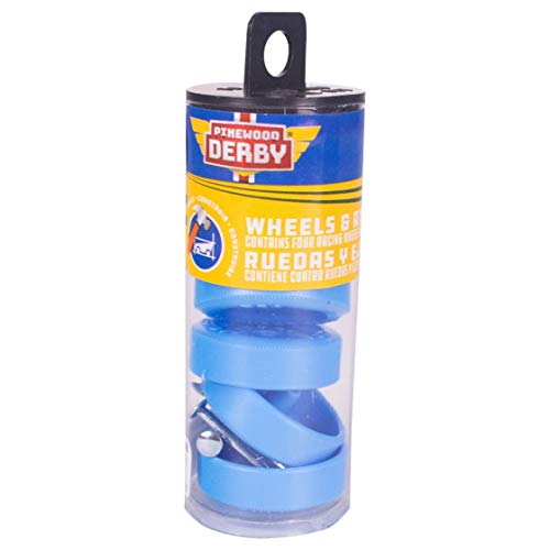 Official Pinewood Derby Wheels and Axles (Blue)