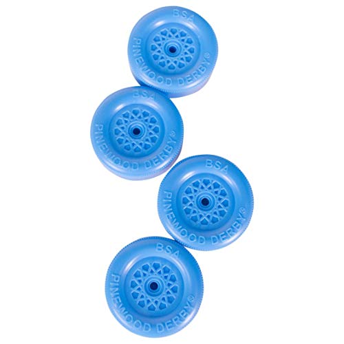 Official Pinewood Derby Wheels and Axles (Blue)