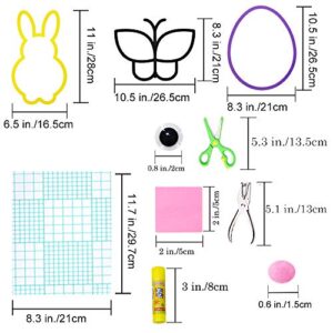 Exquiss Easter Tissue Paper Suncatcher Crafts-Bunny+Egg+Butterfuly Suncatchers Crafts with 1600pcs Craft Kits for Kids Easter Crafts Suncatchers Easter DIY Activities School Art Crafts