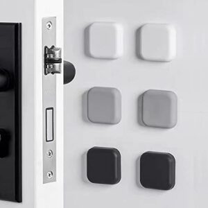 door stoppers wall protector – silicone door knob guard wall shield – self-adhesive door handle bumper silencer for home ＆ office walls (white, gray, black)