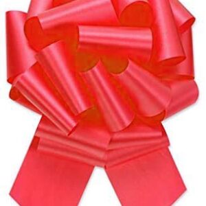 Large Ruby Red Gift Wrap Pull Bows - 5" Wide, Red Ribbon Big Pull Flower Bows for Christmas, Valentines, Mother's Day Gifts and Presents, Set of 6 (X-Mas Red)