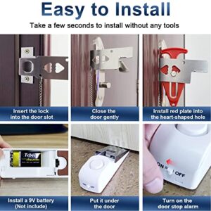 Upgraded Door Stop Alarm with Portable Door Lock 120 dB Travel Door Stopper Door Wedge Alarm with 3 Levels Sensitivity for Hotel, Home, Apartment