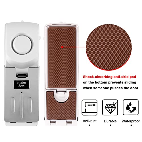 Upgraded Door Stop Alarm with Portable Door Lock 120 dB Travel Door Stopper Door Wedge Alarm with 3 Levels Sensitivity for Hotel, Home, Apartment