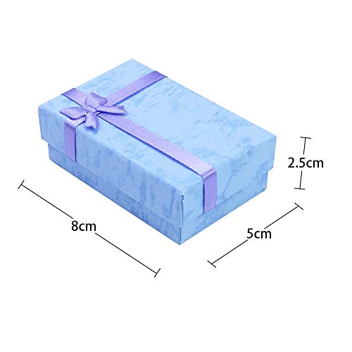 SKPPC 24 PCS Paper Gift Boxes with Lids and Ribbon Bows for Jewelry Display-Rings, Watches, Necklaces, Earrings and Bracelet Gift Packaging Box，6 Colors