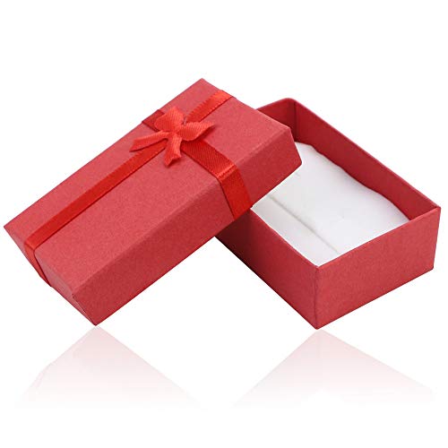 SKPPC 24 PCS Paper Gift Boxes with Lids and Ribbon Bows for Jewelry Display-Rings, Watches, Necklaces, Earrings and Bracelet Gift Packaging Box，6 Colors