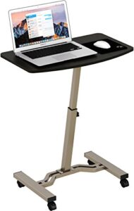 le crozz height adjustable mobile laptop stand desk rolling cart, height adjustable from 28” to 33”