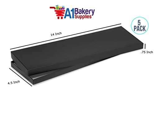 A1BakerySupplies® Men Tie Gift Box Men or Women Socks Gift Boxes Tie Box Size 14 x 4.5 x 0.75" scarves Boxes (5 Pack Black Boxes)