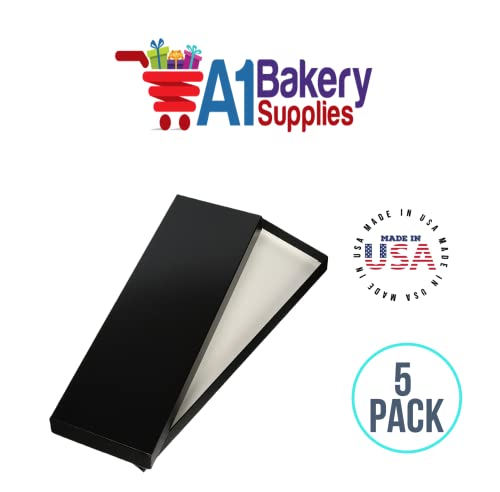 A1BakerySupplies® Men Tie Gift Box Men or Women Socks Gift Boxes Tie Box Size 14 x 4.5 x 0.75" scarves Boxes (5 Pack Black Boxes)