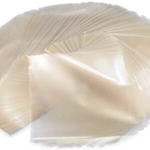 Crinklee Clear Caramel, Candy and Chocolate Wrappers, Natural Cellophane, 1000 Square Sheets, 5x5 Inches