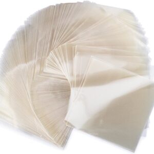 Crinklee Clear Caramel, Candy and Chocolate Wrappers, Natural Cellophane, 1000 Square Sheets, 5x5 Inches