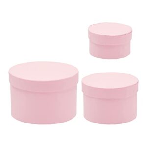 Stockroom Plus Set of 4 Light Pink Round Nesting Gift Boxes with Lids (4 Assorted Sizes)