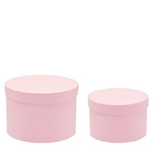 Stockroom Plus Set of 4 Light Pink Round Nesting Gift Boxes with Lids (4 Assorted Sizes)