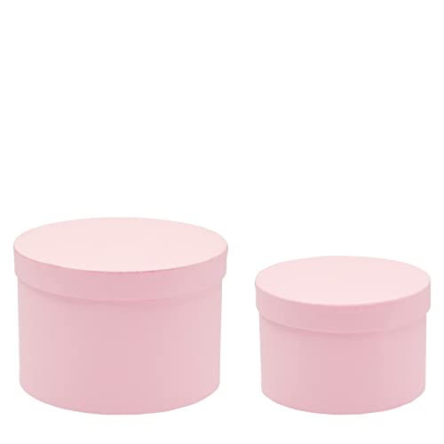 Stockroom Plus Set of 4 Light Pink Round Nesting Gift Boxes with Lids (4 Assorted Sizes)