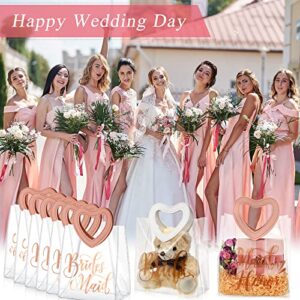 8 Pcs Bridesmaid Gift Bags Wedding Bridesmaid Clear Gift Bag with Handle Bride Gift Bags, 1 Maid of Honor 6 Bridesmaid 1 Bride for Bachelorette Party Bag Bridal Shower Team Bride